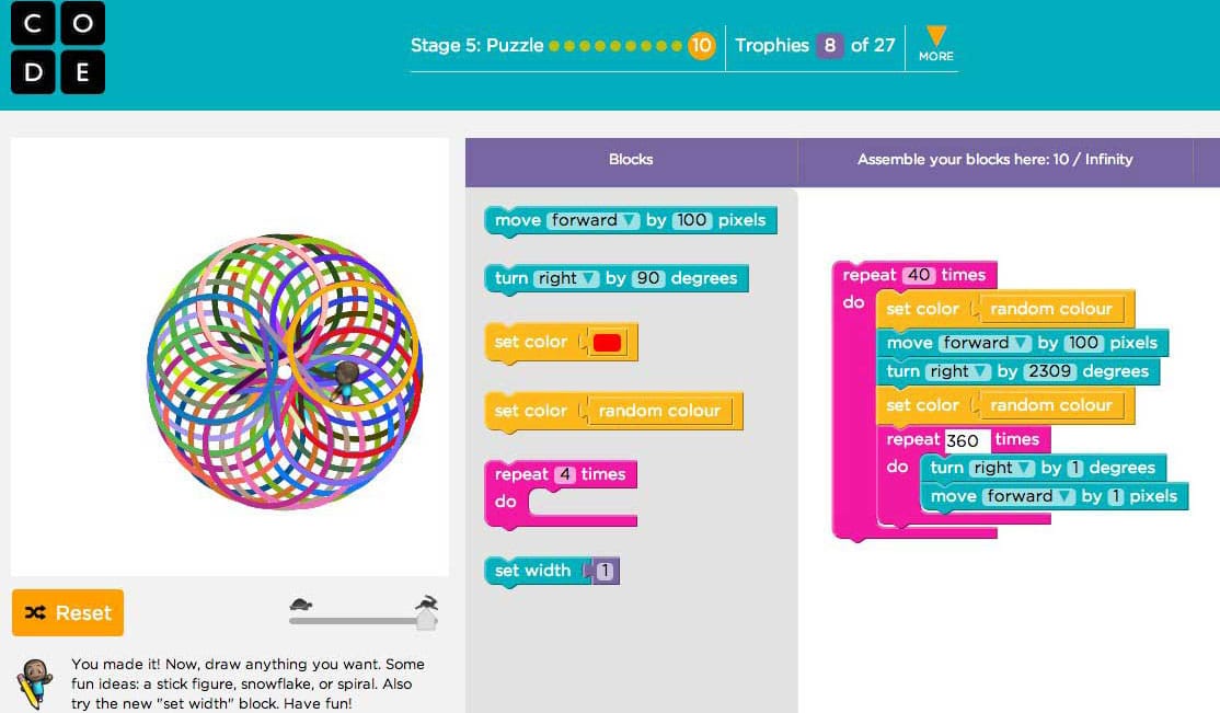 Students Doing Computer Coding Through Code.org - Forest Crescent PS